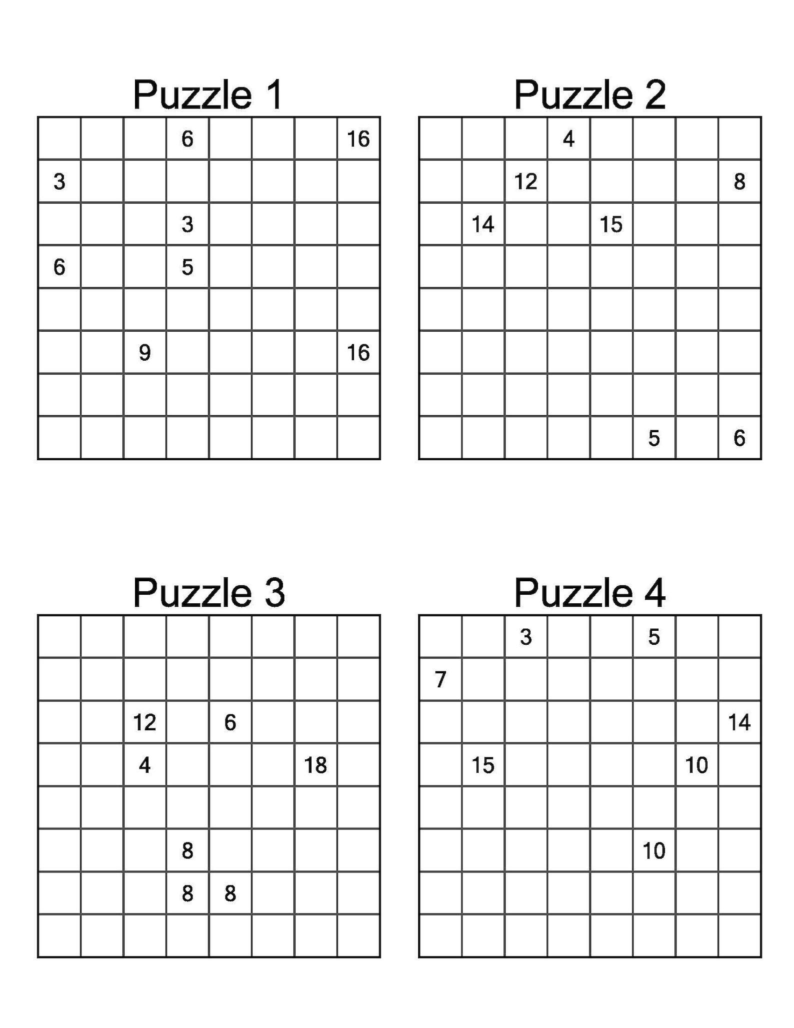 Shikaku Puzzles Printable PDF - Bundle of 1200 Japanese Puzzles With ...
