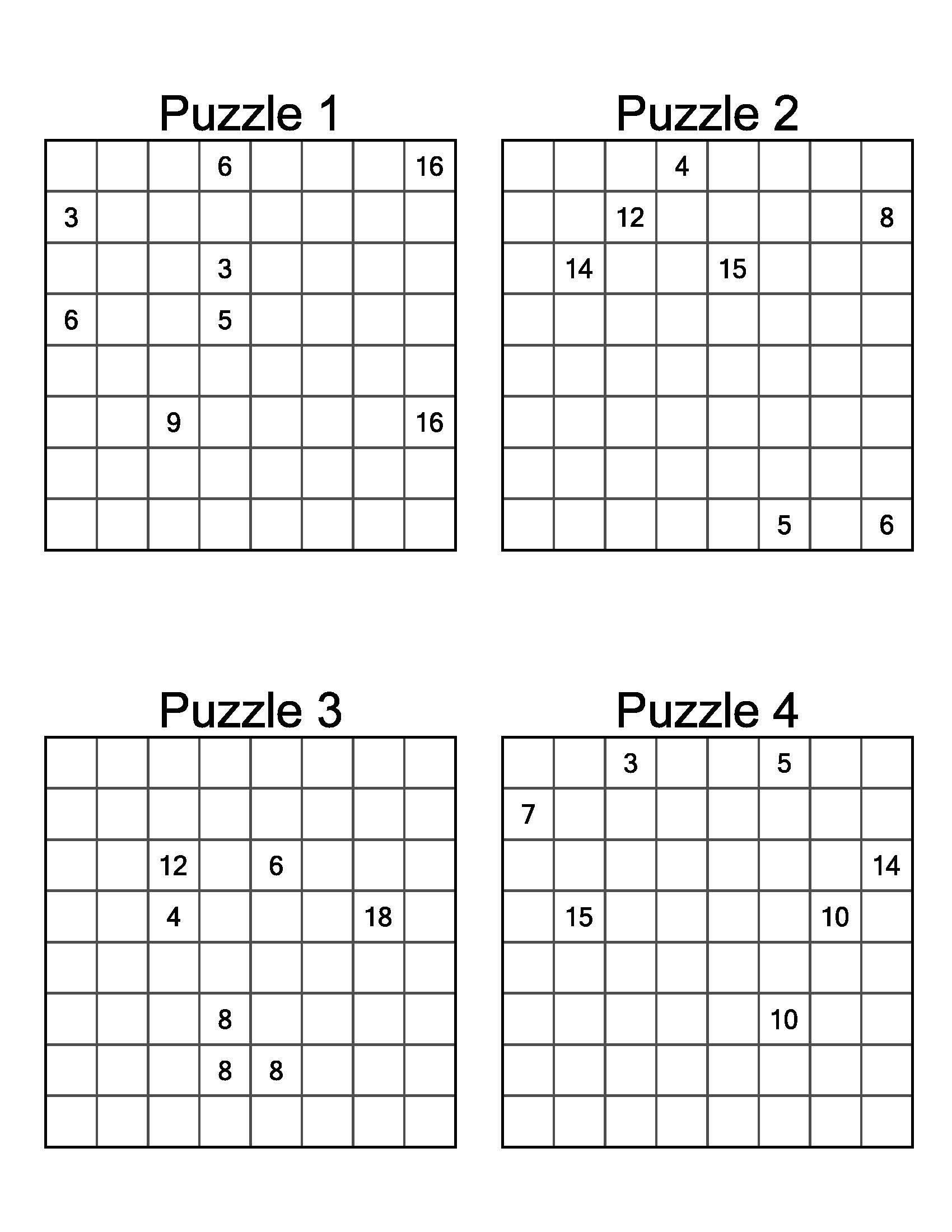 Shikaku Puzzles Printable PDF Bundle of 1200 Japanese Puzzles With ...