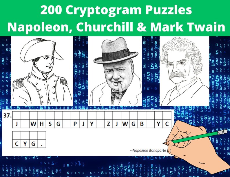 200 Cryptoquote Puzzles in Printable PDF Adult Activity Book - Etsy