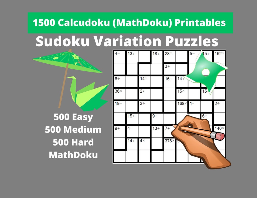 Calcudoku / Mathdoku Printable PDF - Bundle of 1500 Easy, Medium and ...