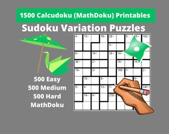 Calcudoku / Mathdoku Printable PDF - 400 Sudoku Variation Puzzles for ...