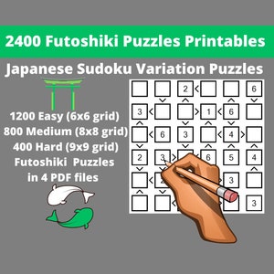 Easy, Medium and Hard Futoshiki Puzzles Printable PDF - 2400 Hutoshiki ...