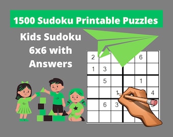 Printable PDF Easy Sudoku for Kids 6x6 - 400 Children Puzzles With ...