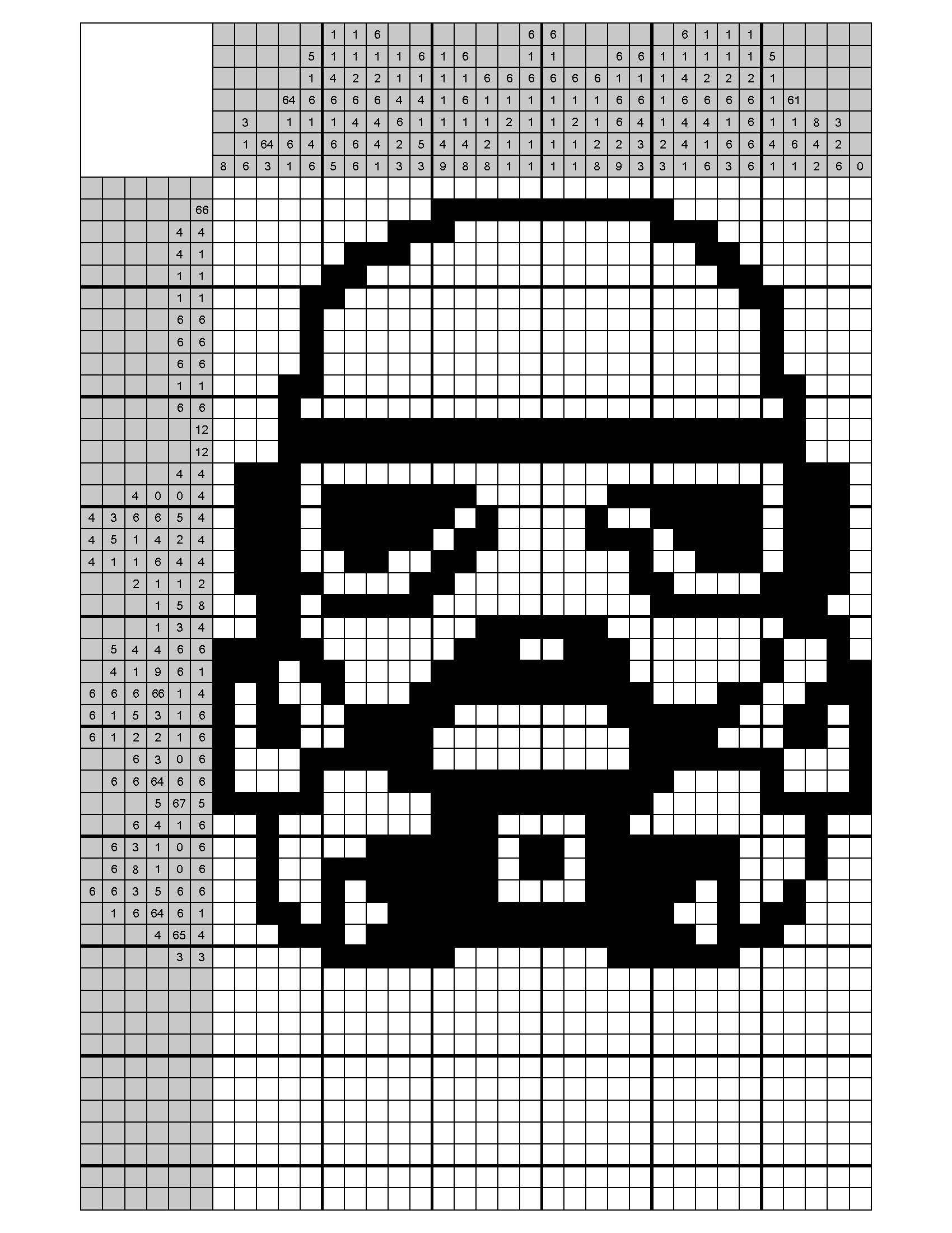 40 Nonogram Puzzles for Adults With Answers - Picross, Hanjie, Griddler ...