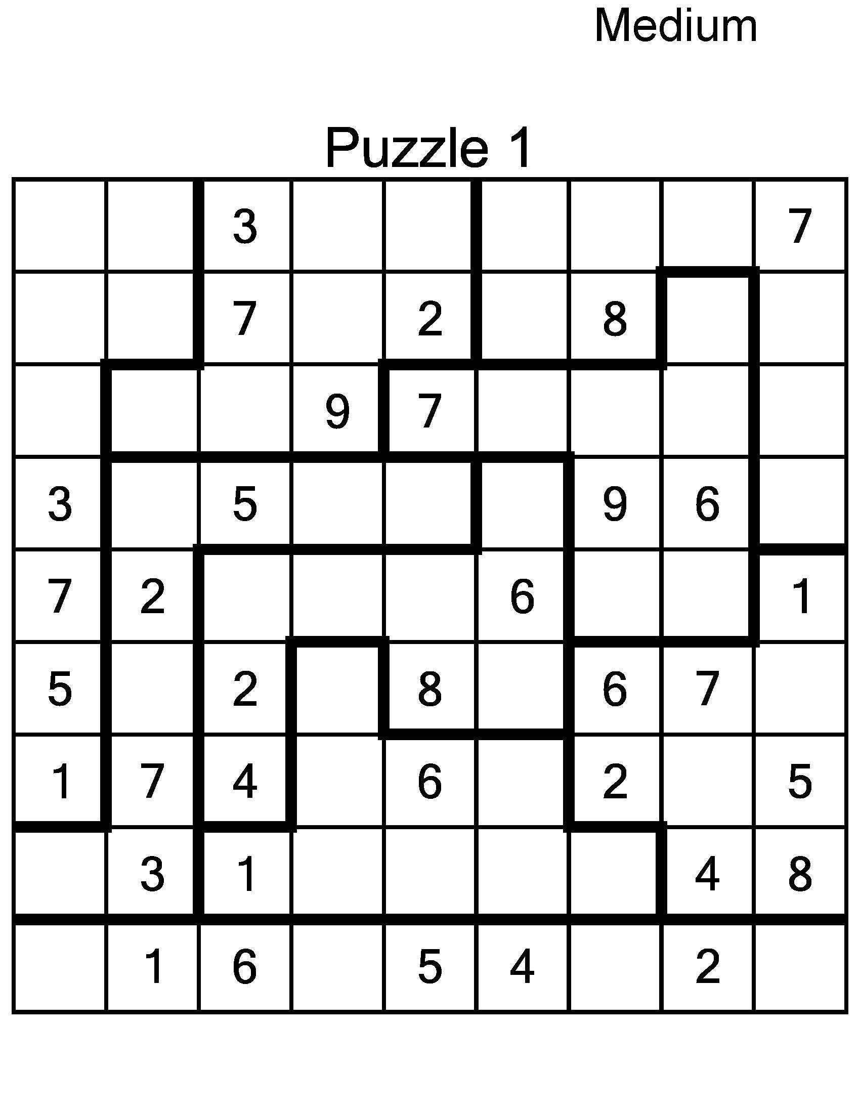 Easy, Medium and Hard Jigsaw Sudoku Puzzles Printable PDF - Bundle of ...