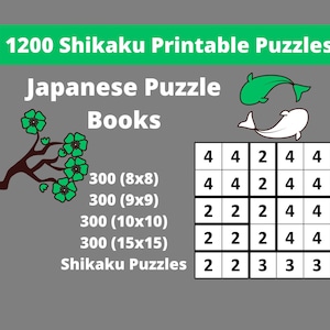 Shikaku Puzzles Printable PDF - Bundle of 1200 Japanese Puzzles With ...