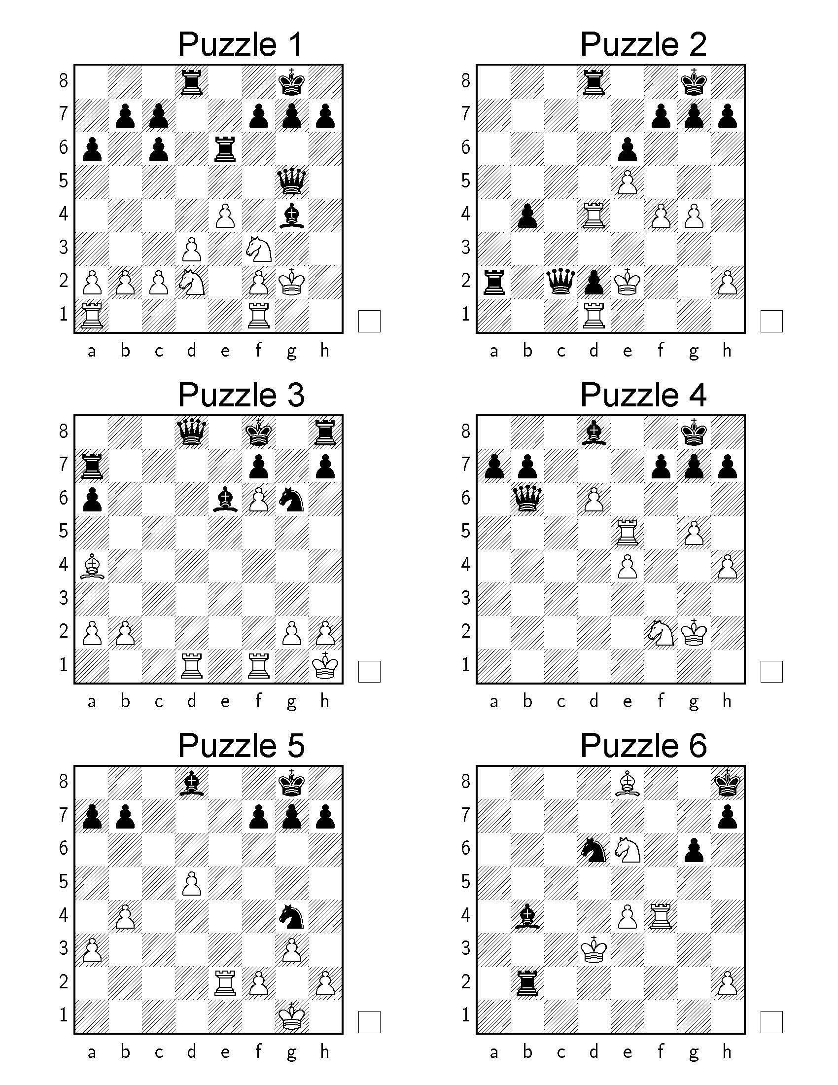 2000 Extremely Easy Chess Puzzles in One Move - Printable PDF With ...