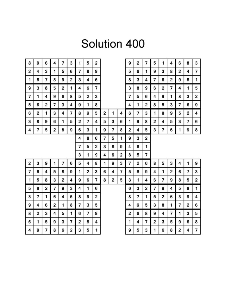 Easy, Medium and Hard Samurai Sudoku Puzzles Printable PDF - Bundle of ...