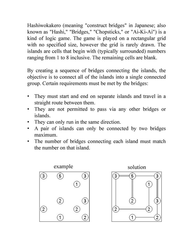 Easy, Medium and Hard Hashi Bridges Puzzles Printable PDF - Bundle of ...