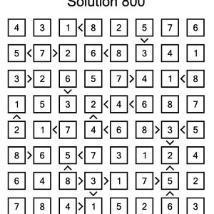 Easy, Medium and Hard Futoshiki Puzzles Printable PDF - 2400 Hutoshiki ...