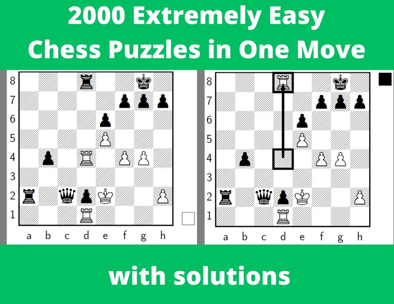2000 Extremely Easy Chess Puzzles in One Move - Printable PDF With Answers - Instant Download ...