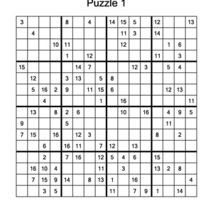 Bundle of 1000 Sudoku 16x16 Printable PDF - Easy, Medium and Hard ...