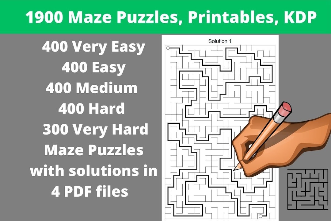 From Very Easy to Extremely Hard Maze Puzzles - Bundle of 1900 ...