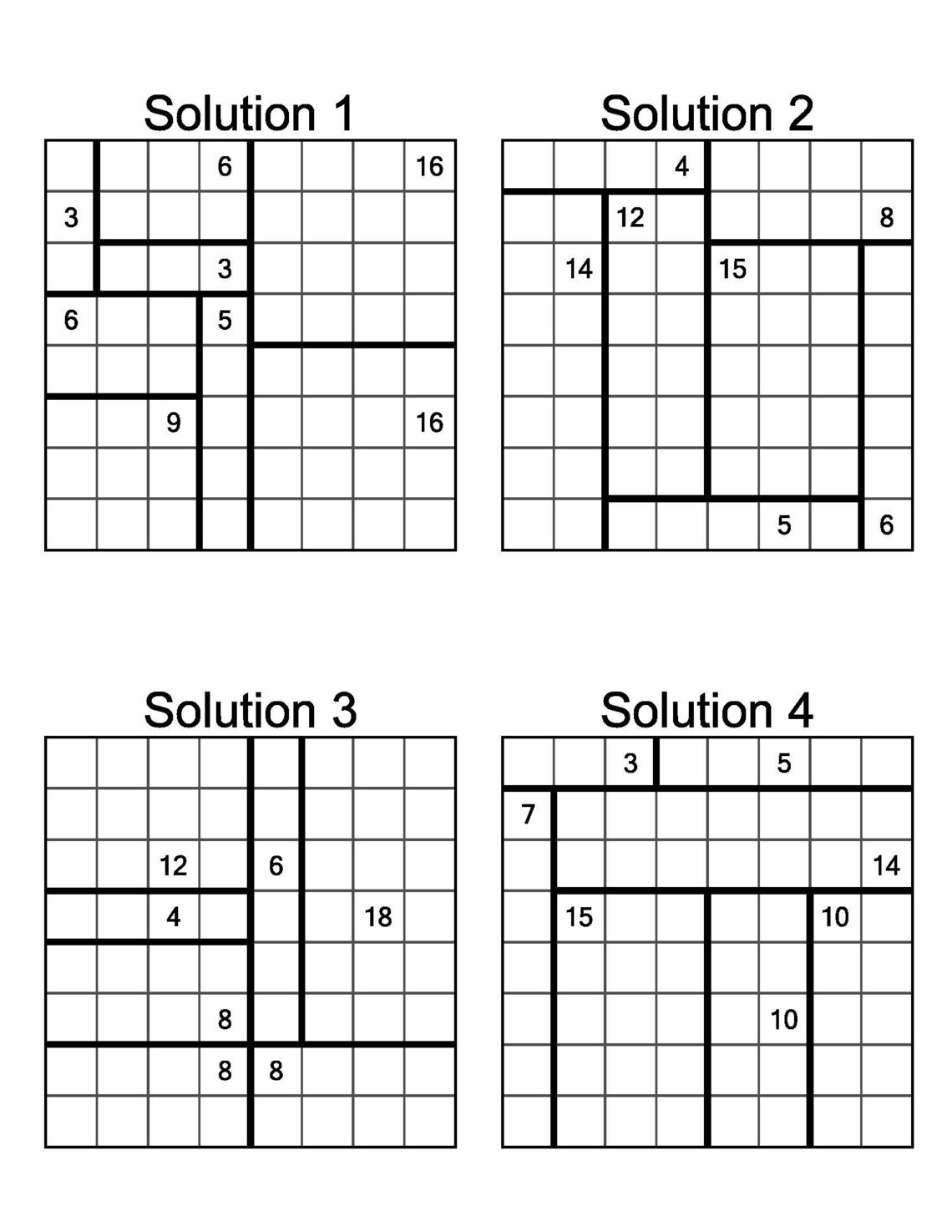 Shikaku Puzzles Printable PDF Bundle of 1200 Japanese Puzzles With ...