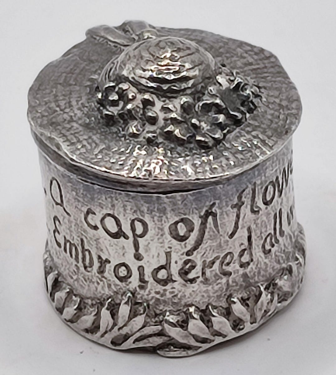 Vintage Silver Scenes Hat Trinket Box 1995 - Etsy