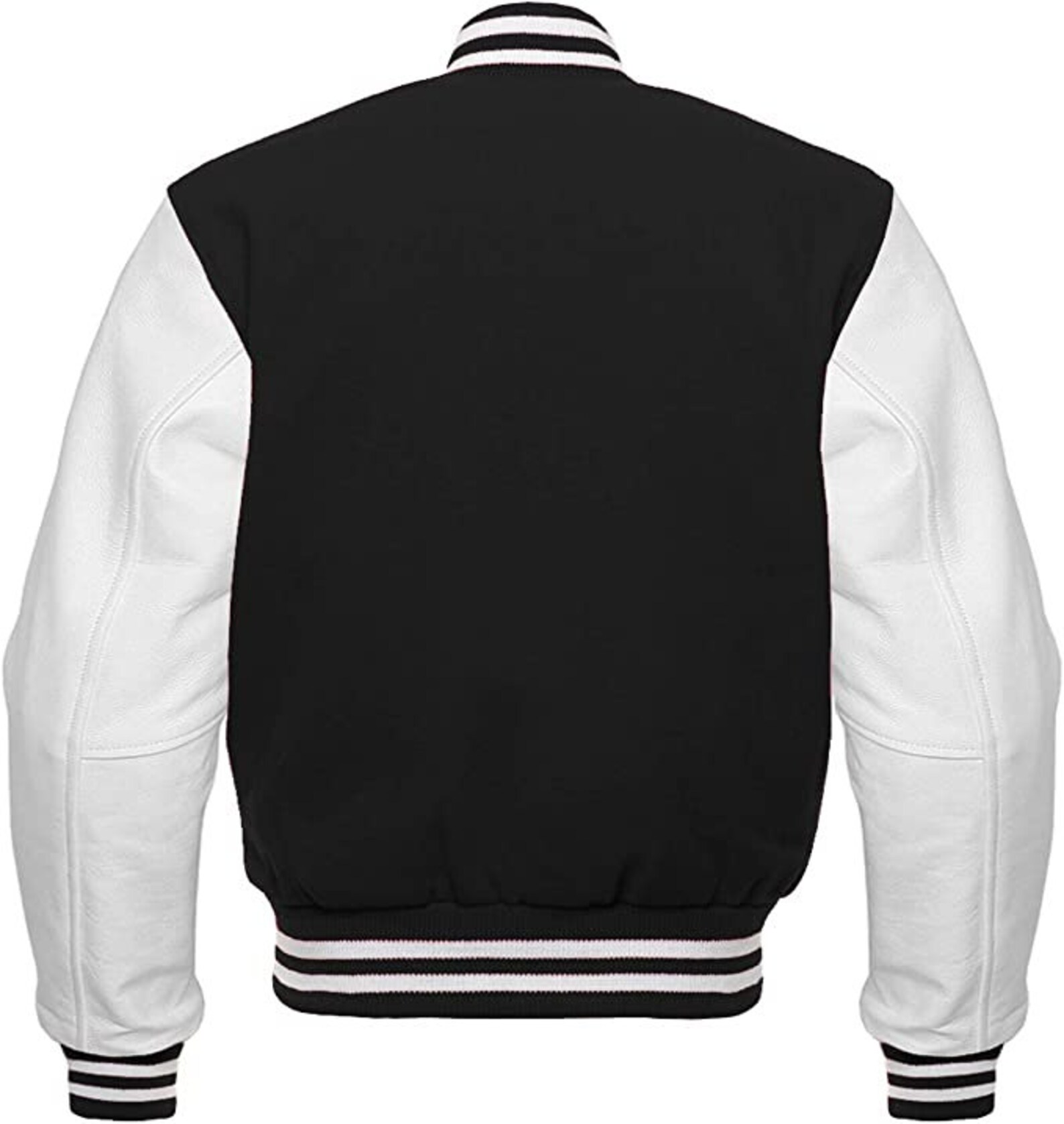 Varsity Letterman College Baseball Jacket Blue Wool Body White Leather ...