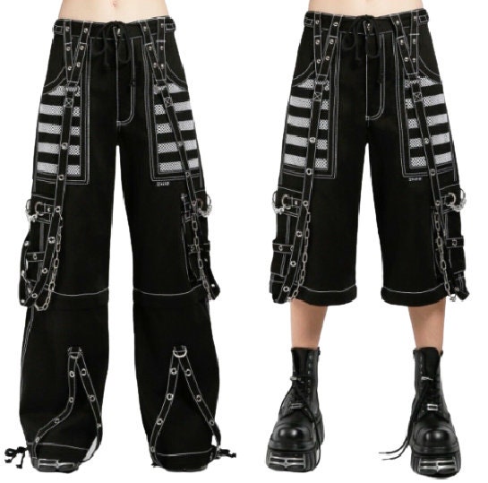 Handmade Gothic Chrome Trousers Punk Studs Chain Black Cotton - Etsy UK