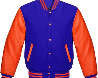 Varsity Letterman College Baseball Jacket - Black Wool Body White ...