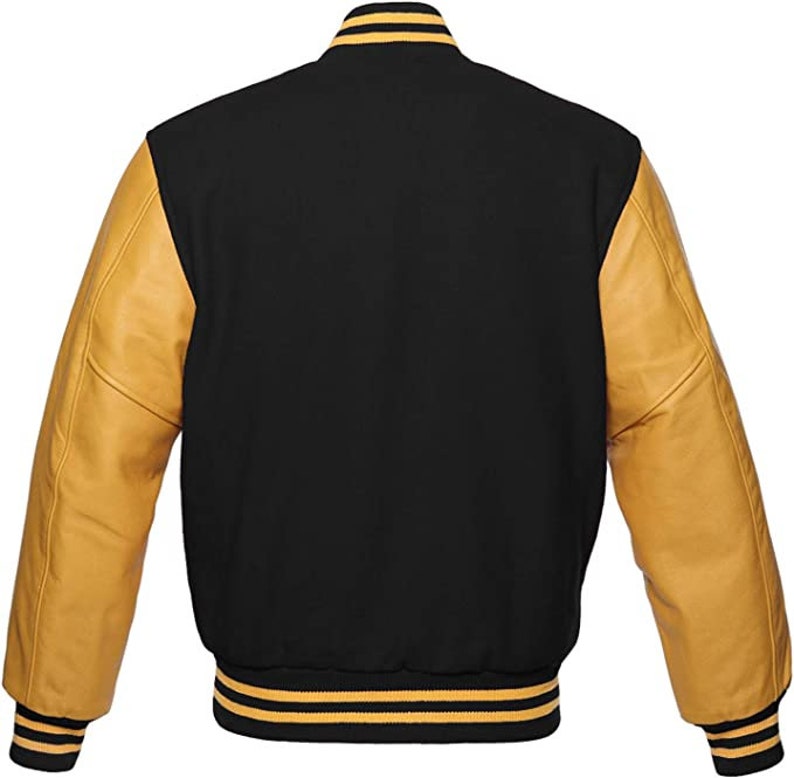 Varsity Letterman College Baseball Jacket - Blue Wool Body White ...