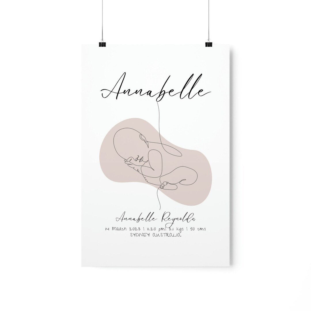 Birth Poster Custom Neutral Baby Gender Poster - Etsy