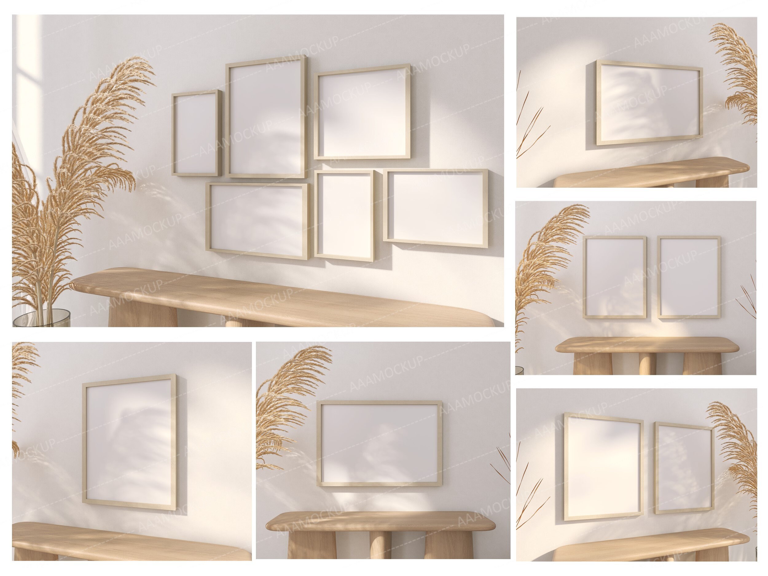 8 Frame Mockup Bundle, Art Print Mockups, Gallery Wall Mockups, Simple ...