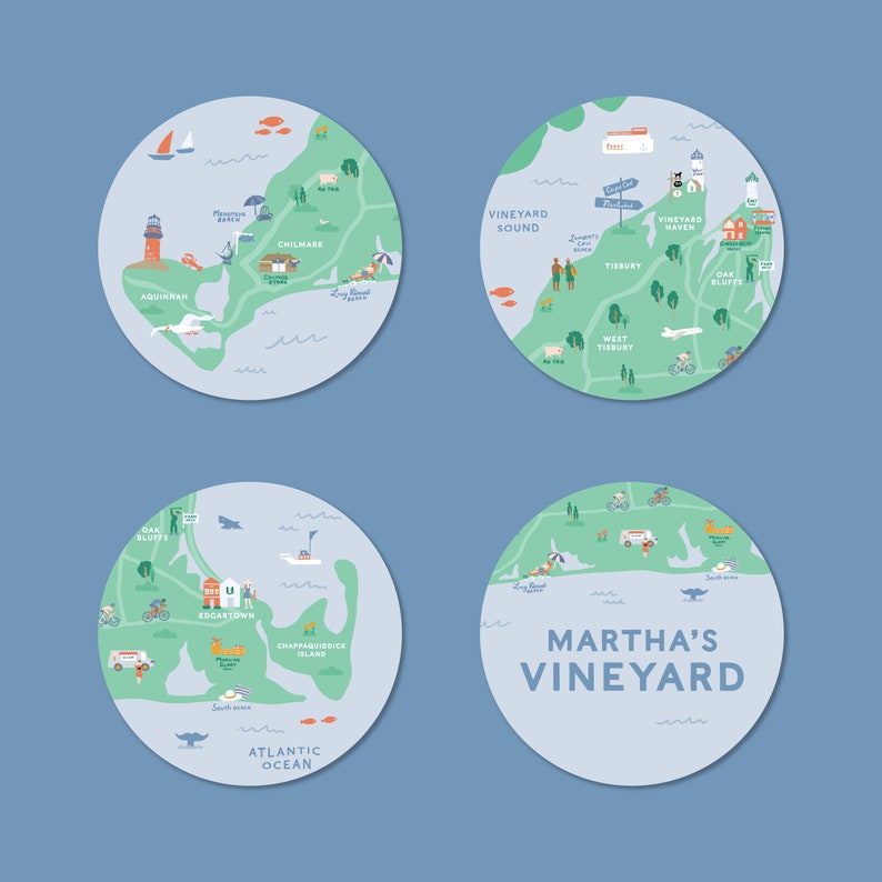 Coasters Illustrated City Maps - Etsy