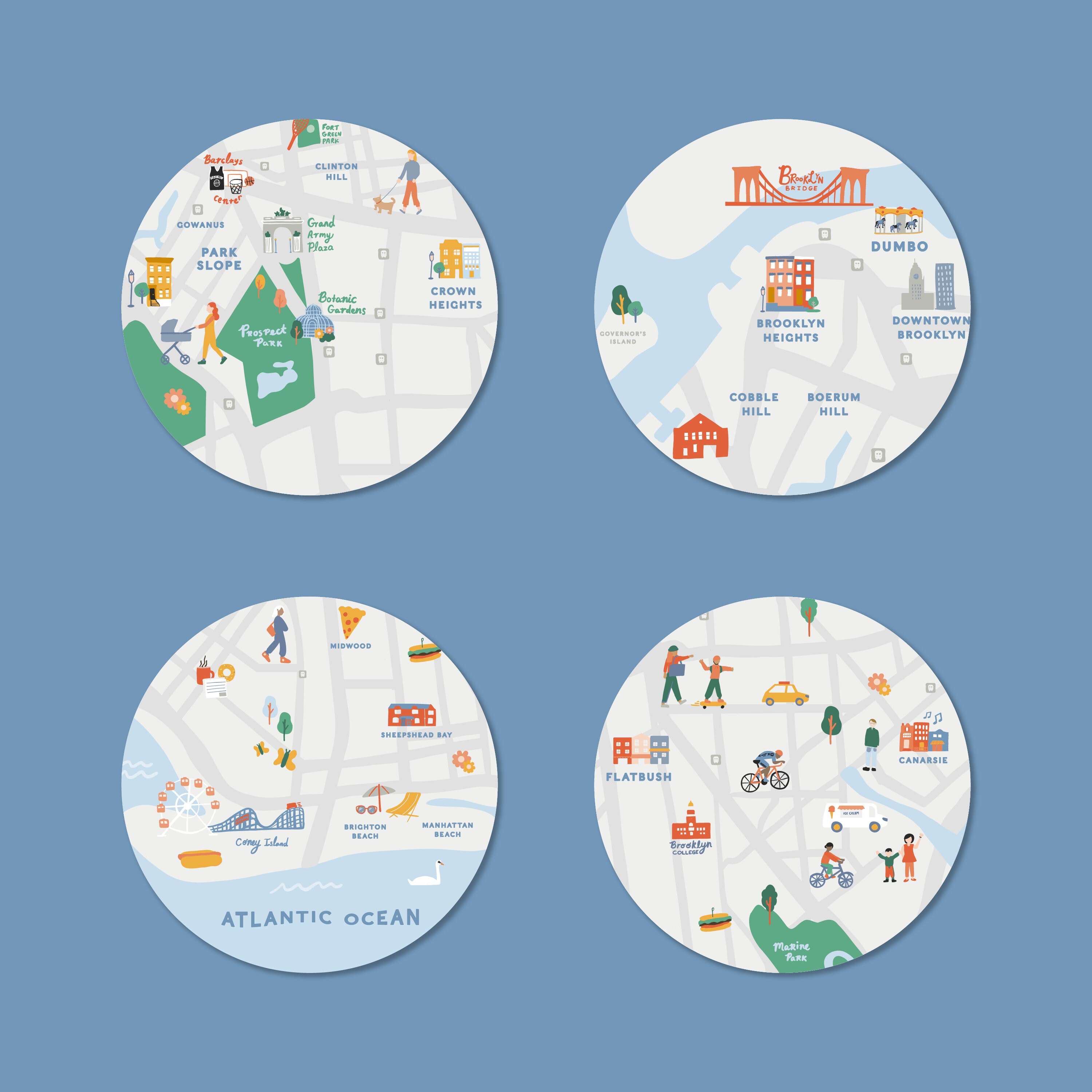 Coasters Illustrated City Maps - Etsy