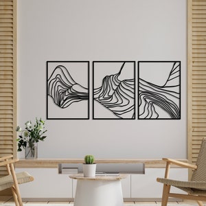 Metal Artistry,line Drawings on Metal Wall Art,modern and Minimalist ...
