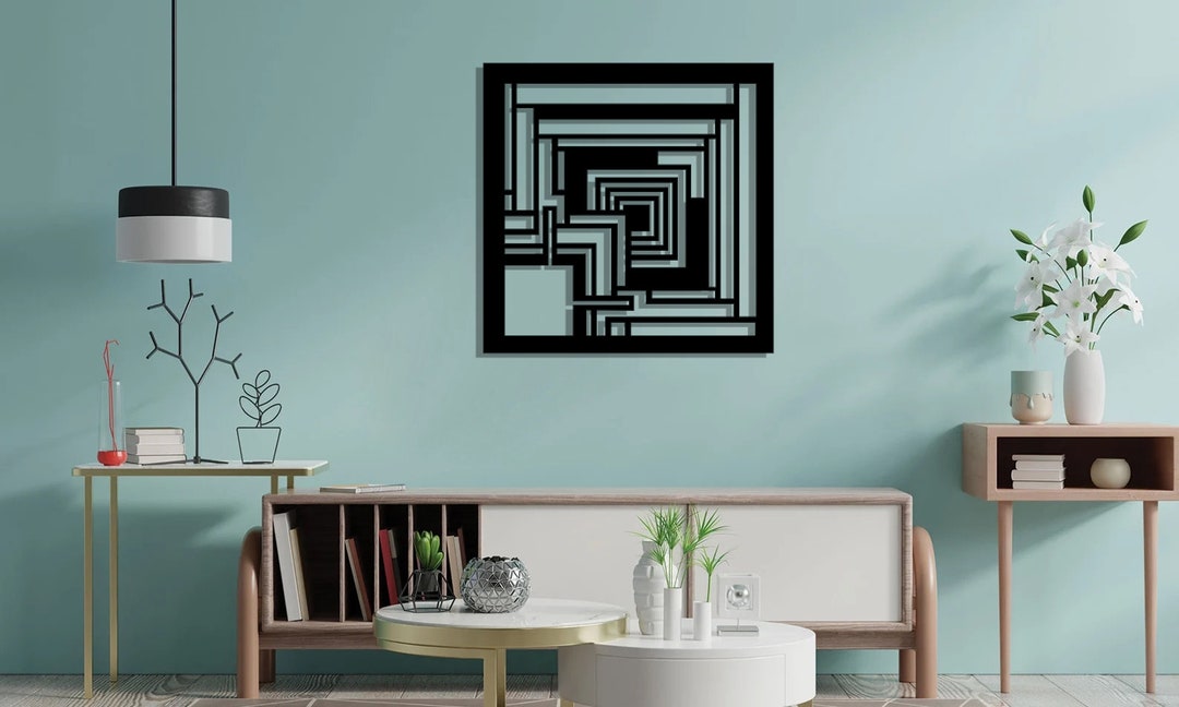 Contemporary Square Pattern Metal Wall Sculpture,wall Metal Art ...