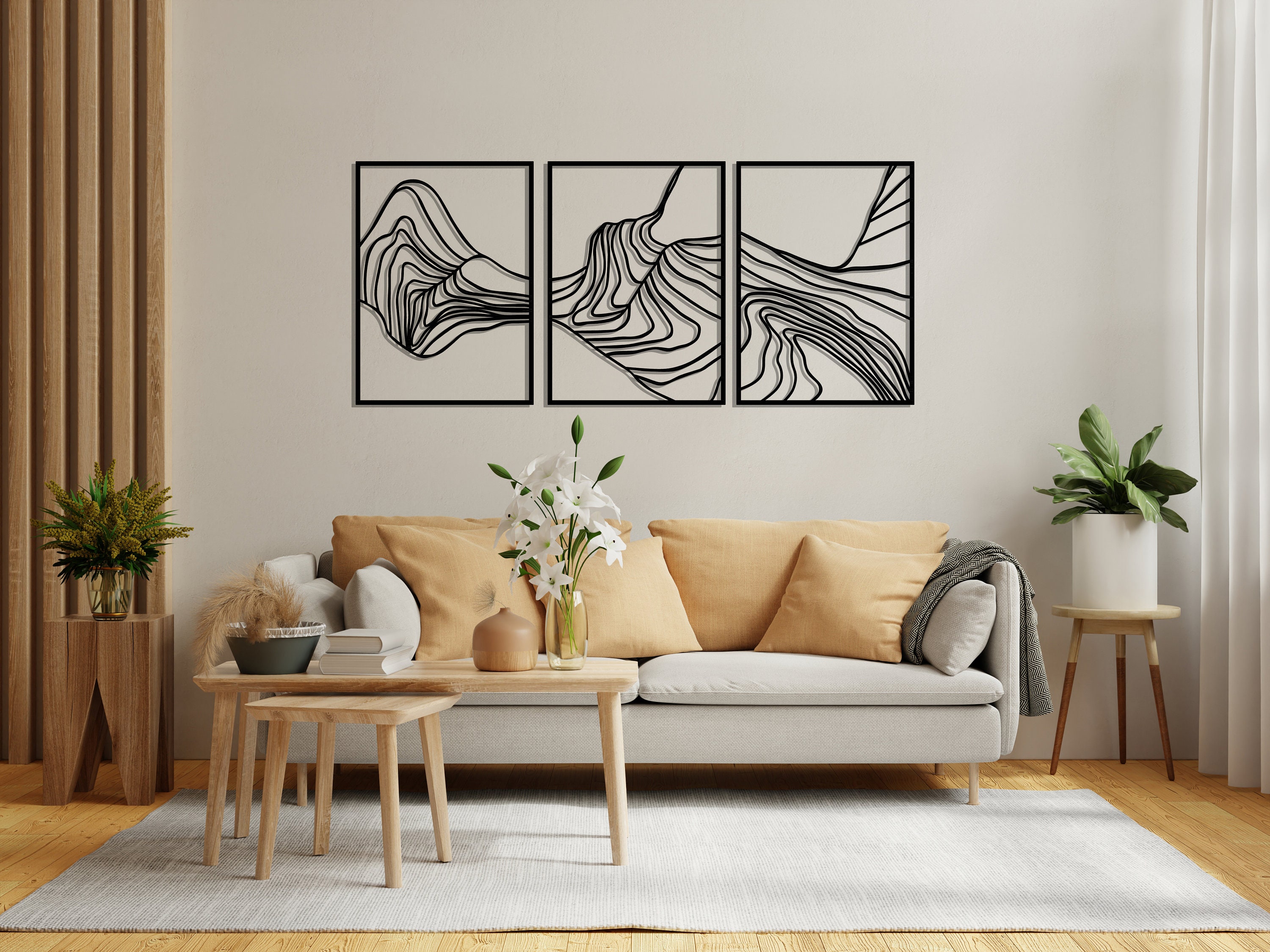 Metal Artistry,line Drawings on Metal Wall Art,modern and Minimalist ...