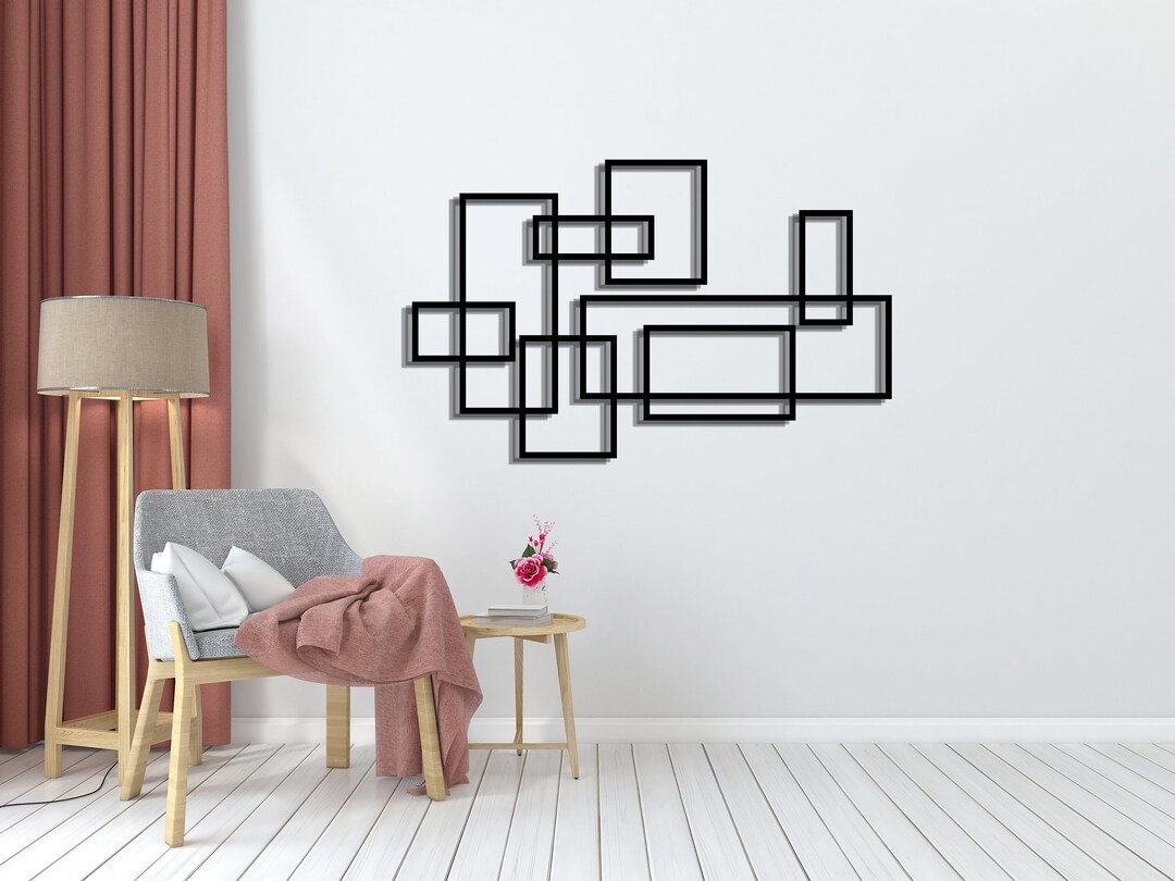 Geometric Square Wall Art,decor,wall Decor,fireplace Top Decor,living ...