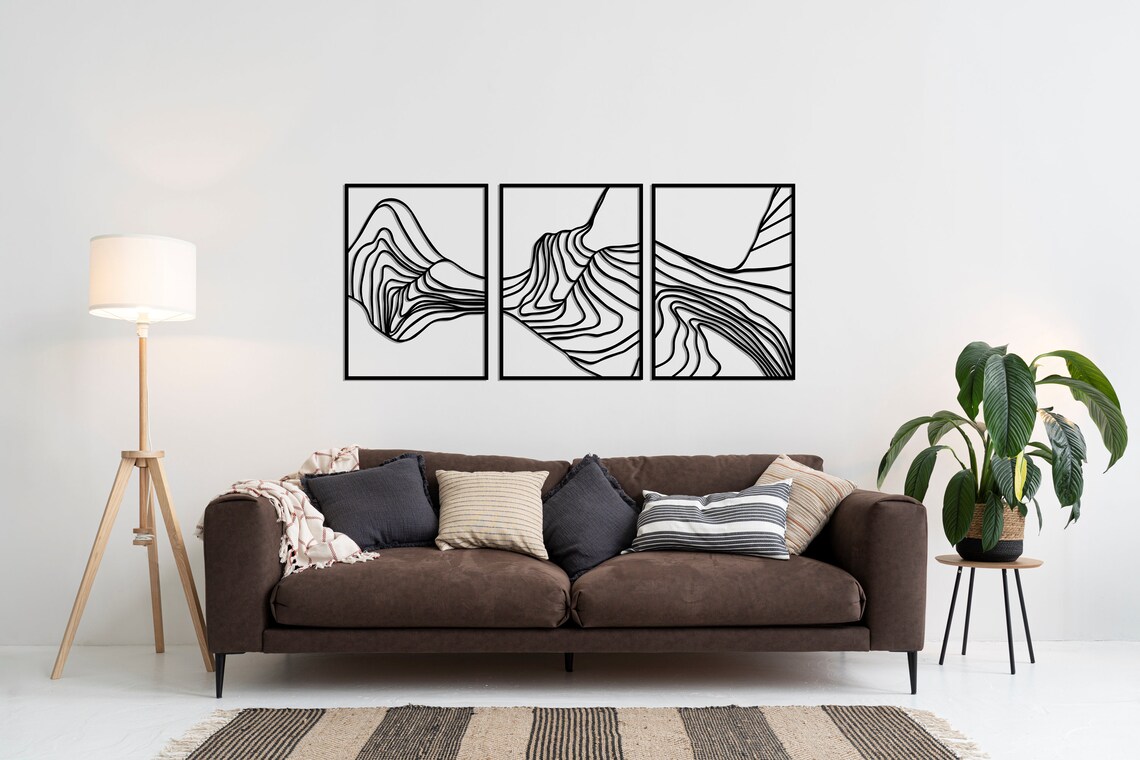 Metal Artistry,line Drawings on Metal Wall Art,modern and Minimalist ...