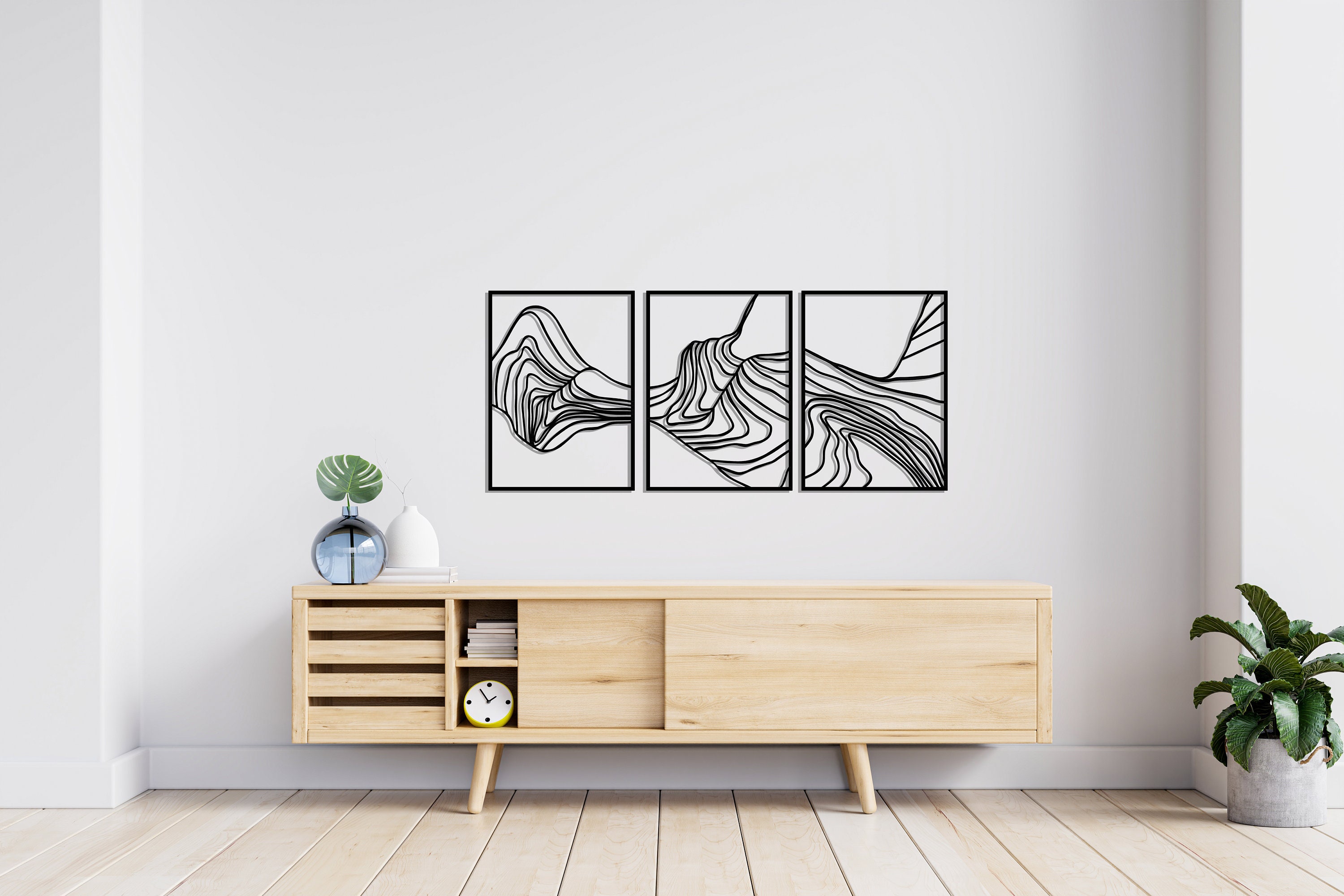 Metal Artistry,line Drawings on Metal Wall Art,modern and Minimalist ...