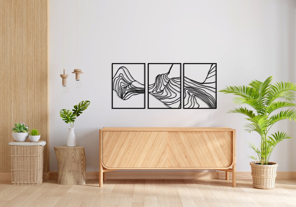 Metal Artistry,line Drawings on Metal Wall Art,modern and Minimalist ...