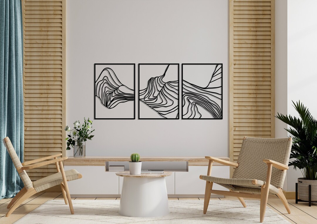 Metal Artistry,line Drawings on Metal Wall Art,modern and Minimalist ...