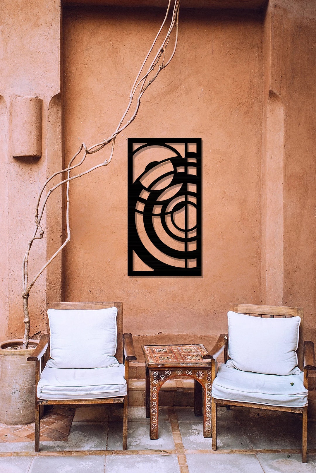 Modern Geometric Metal Wall Art abstract Designwall Metal - Etsy