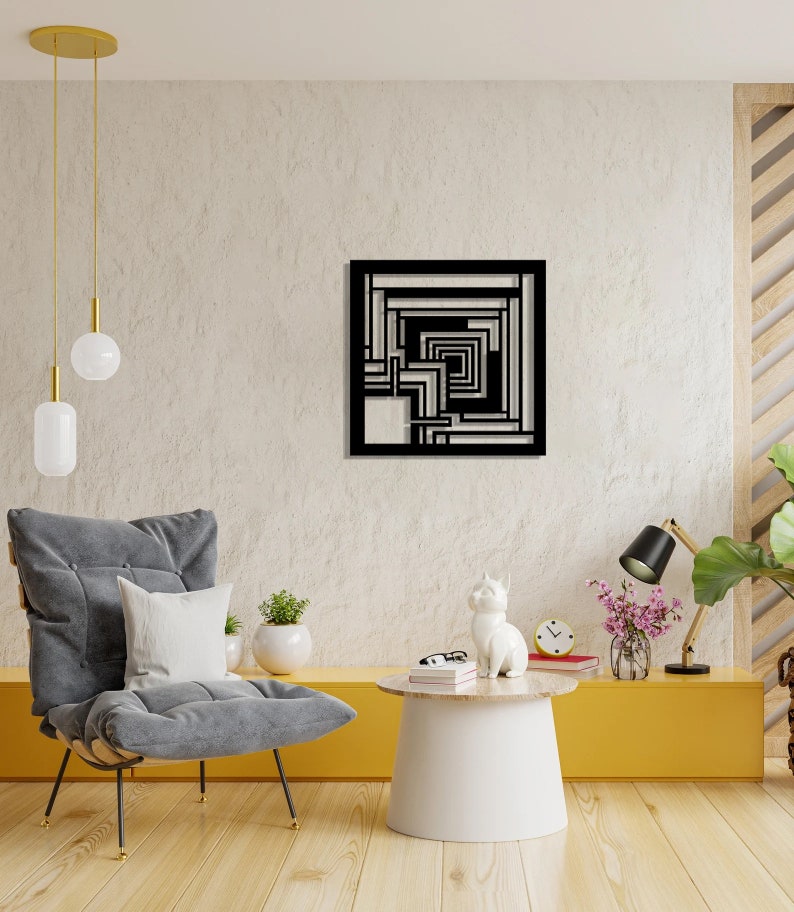 Contemporary Square Pattern Metal Wall Sculpture,wall Metal Art ...