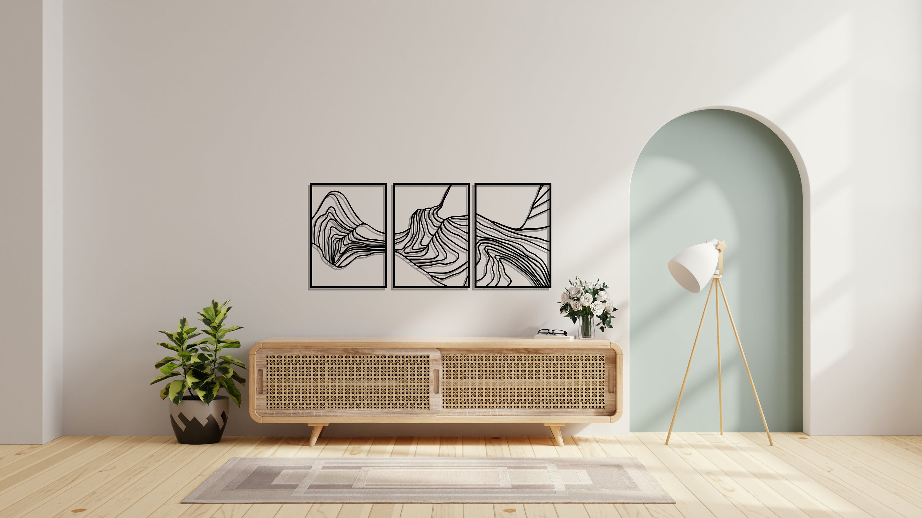 Metal Artistry,line Drawings on Metal Wall Art,modern and Minimalist ...