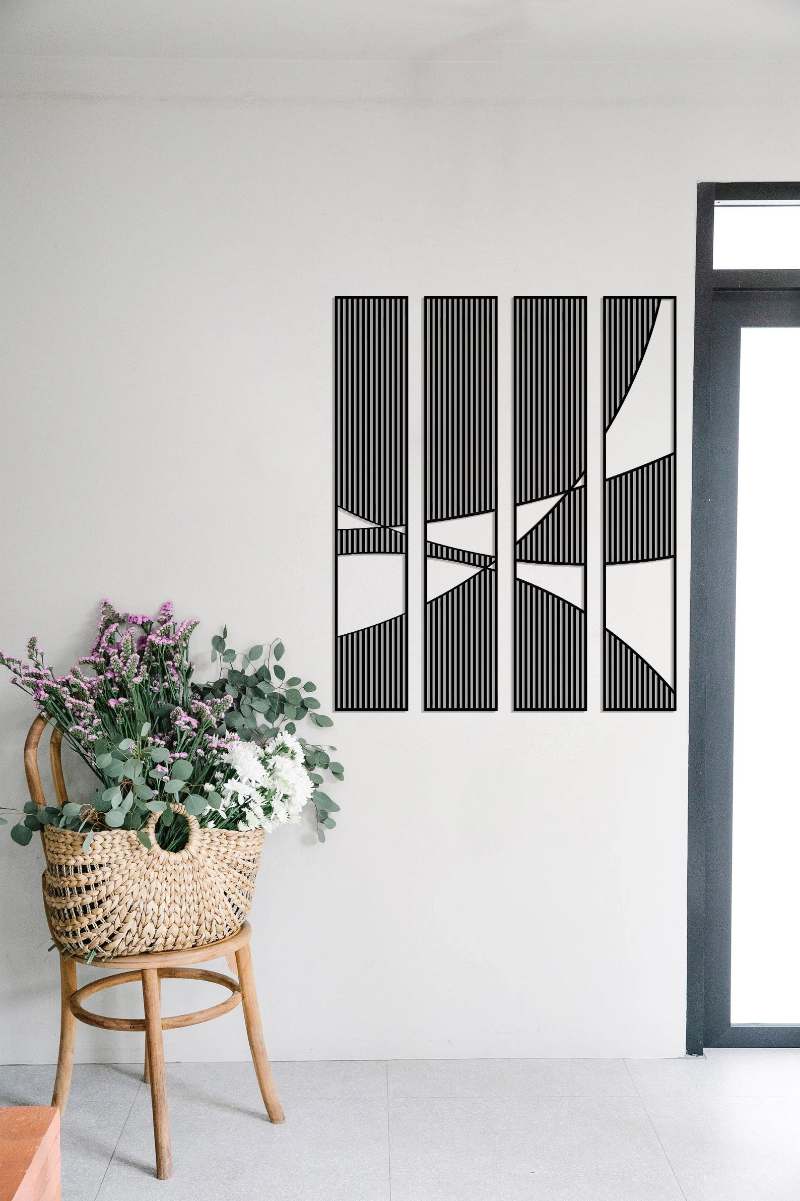 Modern Geometric Metal Wall Art 4-piece Setminimalist - Etsy