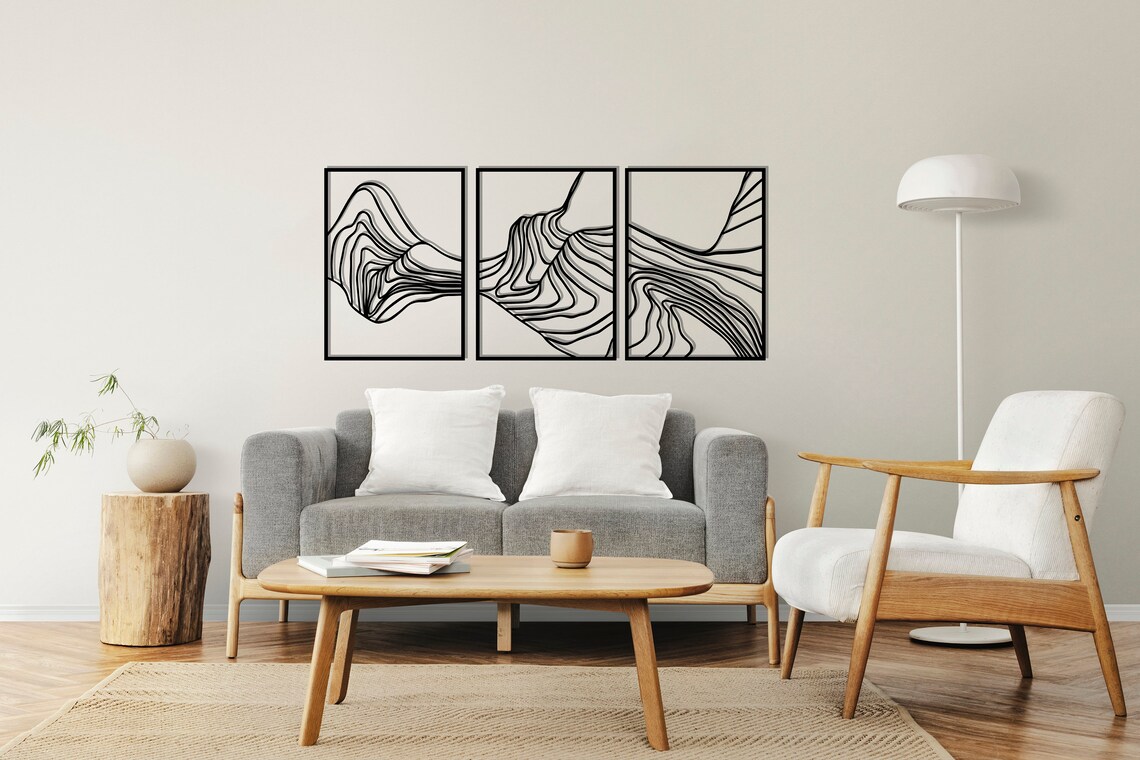 Metal Artistry,line Drawings on Metal Wall Art,modern and Minimalist ...