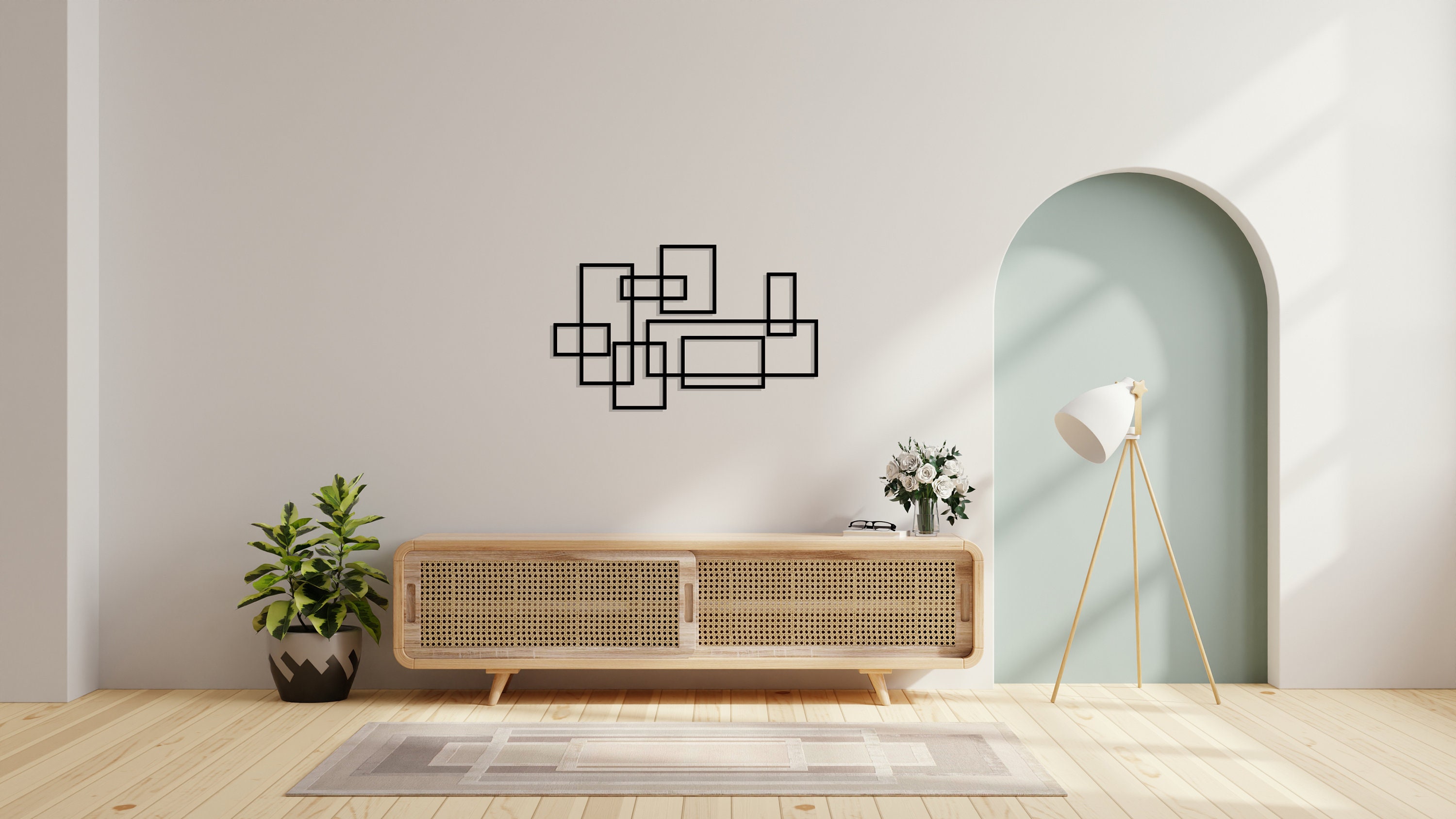 Geometric Square Wall Art,decor,wall Decor,fireplace Top Decor,living ...