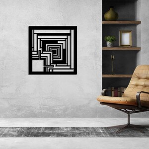 Contemporary Square Pattern Metal Wall Sculpture,wall Metal Art ...