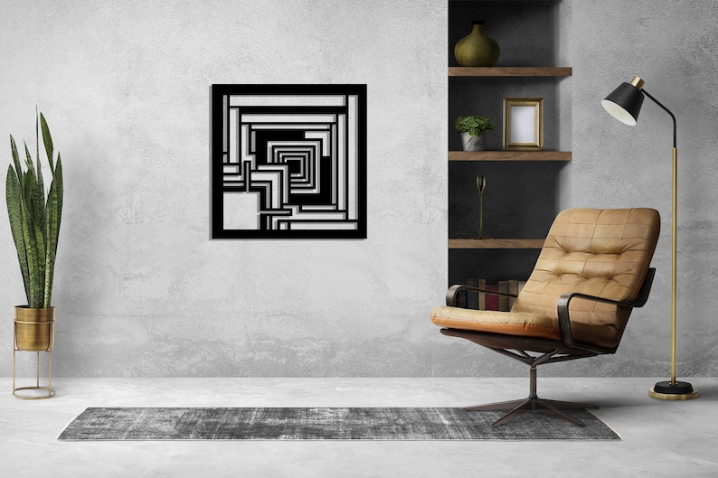 Contemporary Square Pattern Metal Wall Sculpture,wall Metal Art ...