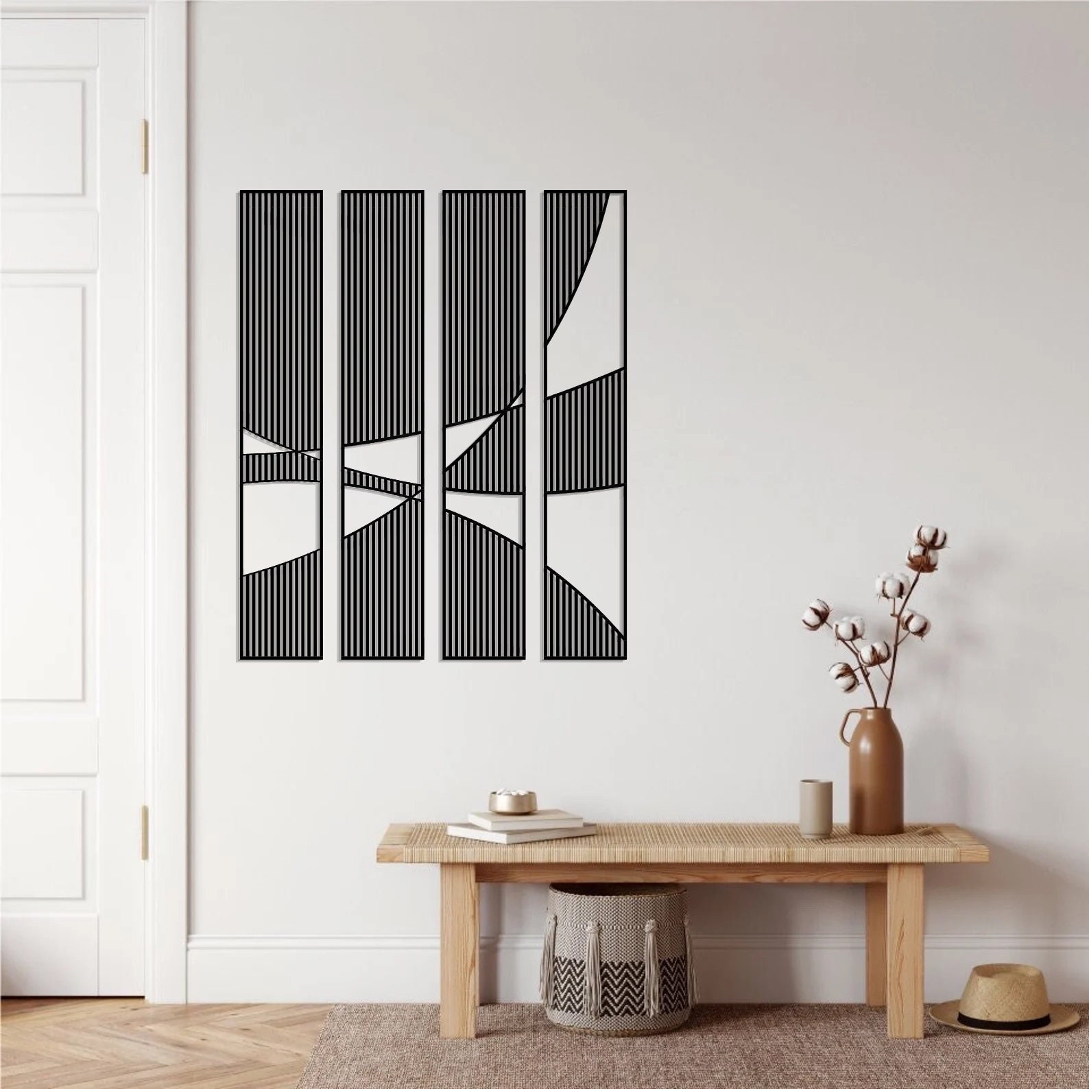 Modern Geometric Metal Wall Art 4-piece Setminimalist - Etsy