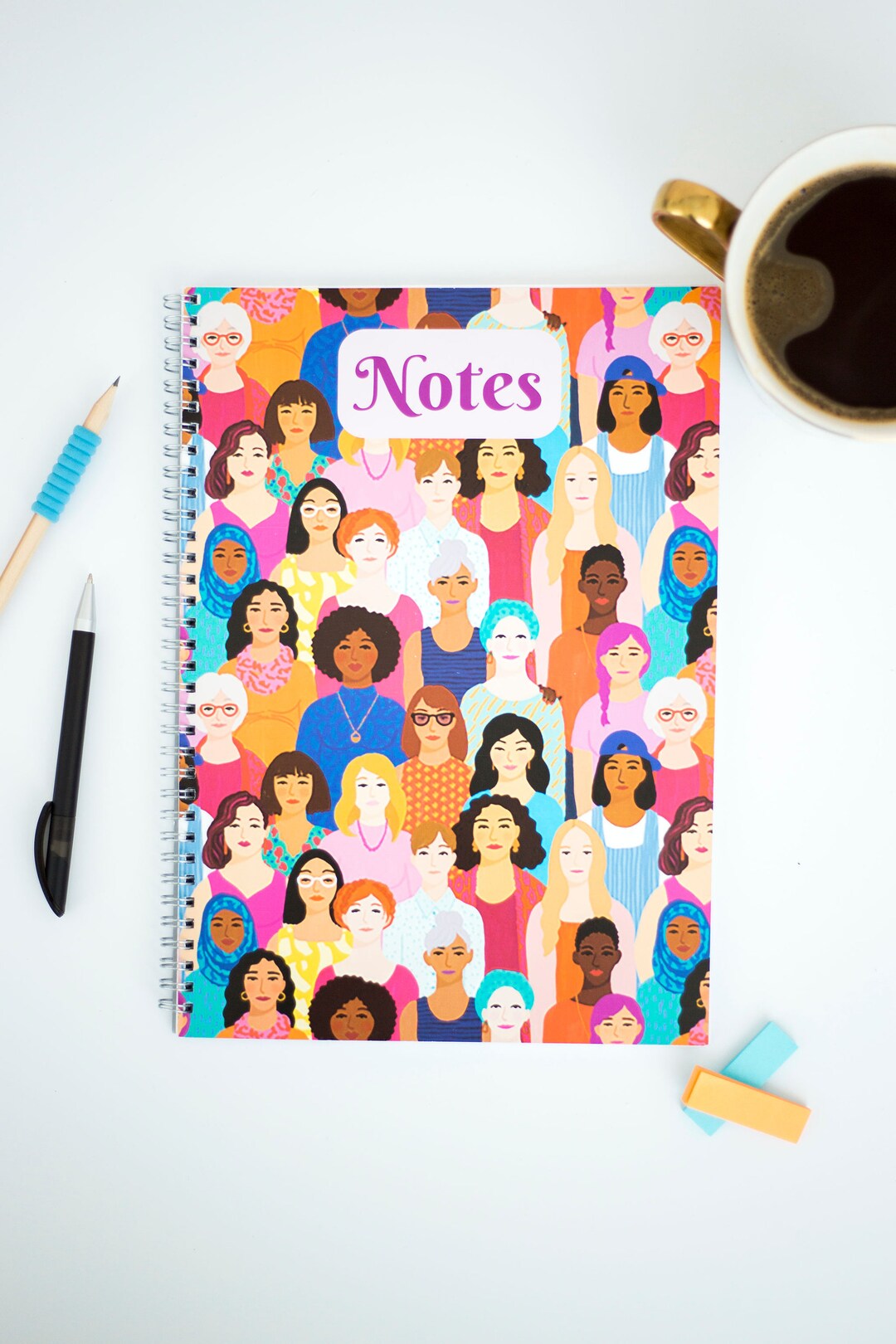 A4 Size Diverse Women Spiral Bound Lined Notebook Journal, Study ...