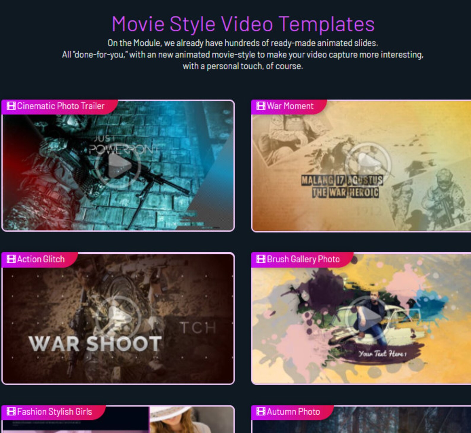 Marketing Video Powerpoint Templates | 18 Modules - Etsy