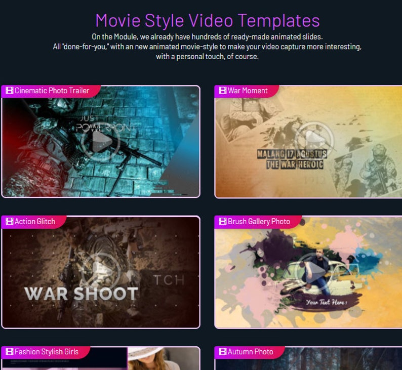 Marketing Video Powerpoint Templates | 18 Modules - Etsy
