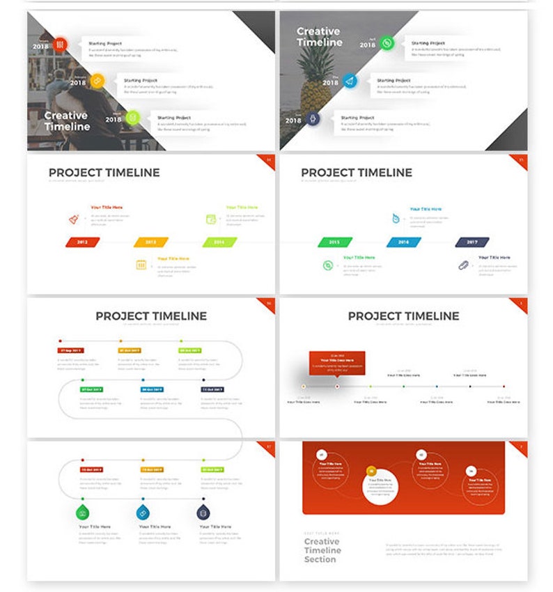 Project Timeline Powerpoint Presentation Template Fully Editable - Etsy