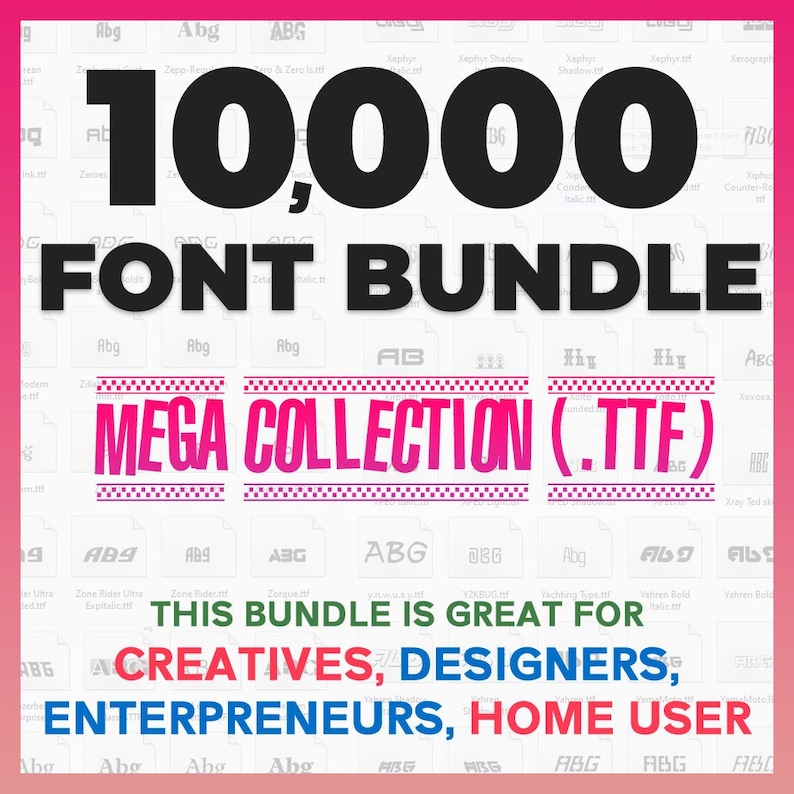 10,000 Fonts Mega Collection (TTF) - Etsy
