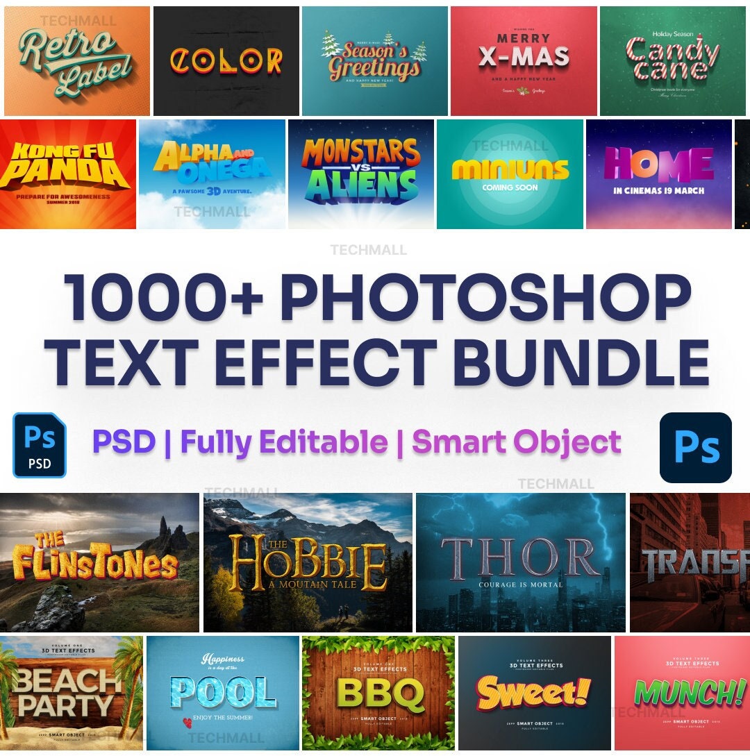 1000+ Premium Photoshop Text Effects Bundle | PSD | Editable | Various ...